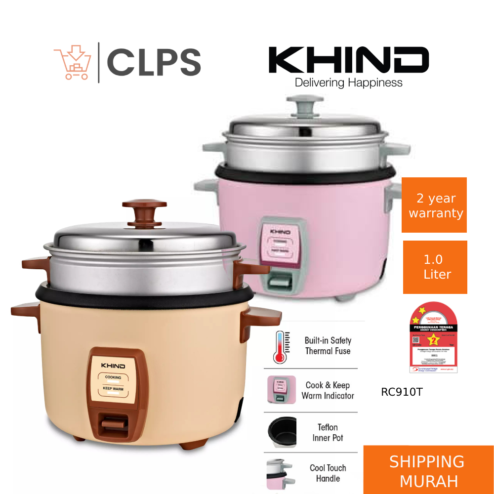 Khind Rice Cooker 1.0L 1.8L 2.8L RC910T RC918T Periuk Nasi RC-910T RC ...