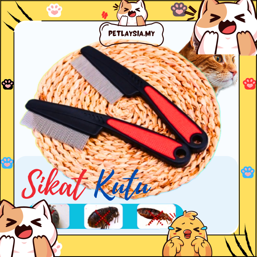 Pet Hair Flea Comb Stainless Steel Needle Comb Dog Cat Fleas Lice Comb ...