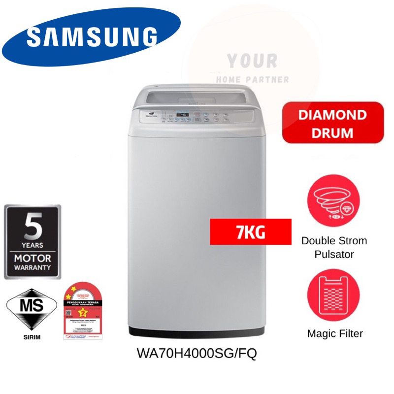 Samsung Fully Auto Washing Machine 7KG WA70H4000SG | Shopee Malaysia
