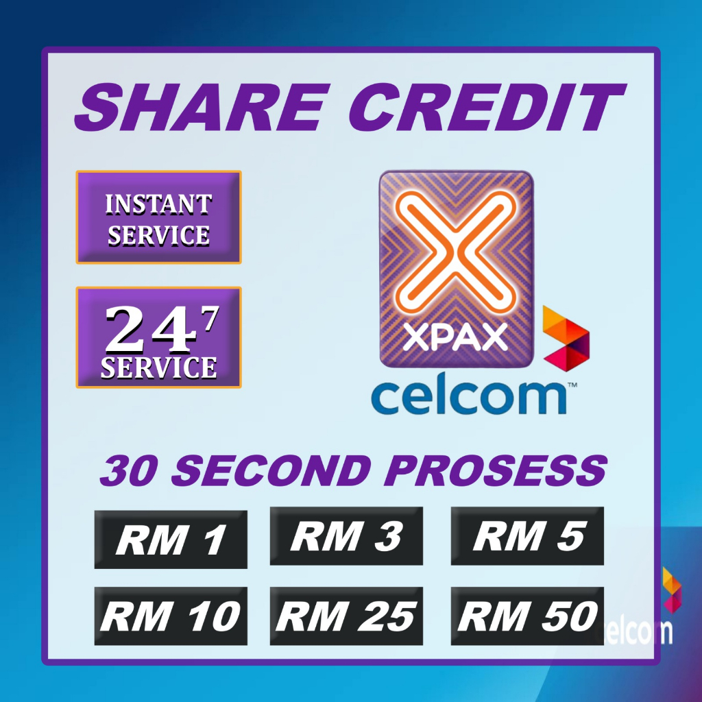 RM10 RM25 RM50 Celcom - Nilai Rendah Murah Cheap ( Celcom Share Credit - Instant Direct Masuk ...