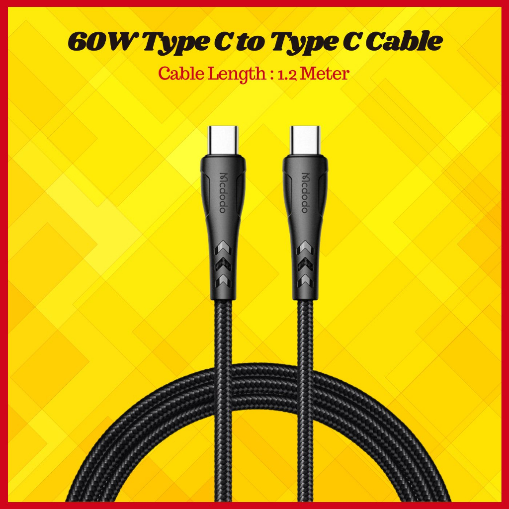【1YrWarranty】Mcdodo 60W 20W USB C Type C to Type C to iP Short Cable PD Fast Charge Charger ...