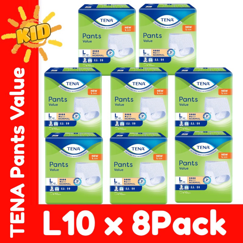 TENA VALUE PANTS ADULT DIAPERS(M10’s X 8Packs)/(L10’s X 8Packs)/(XL8 X ...