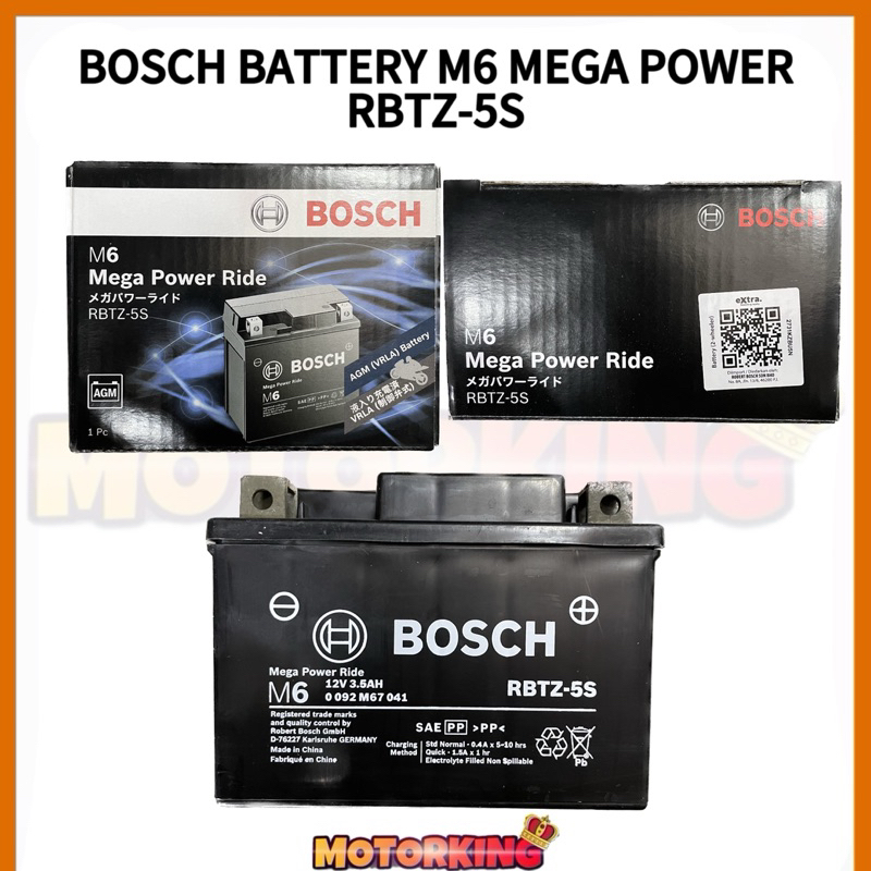 BOSCH BATTERY M6 MEGA POWER RBTZ-5S YTZ5S BATTERY MOTORCYCLE HONDA ...