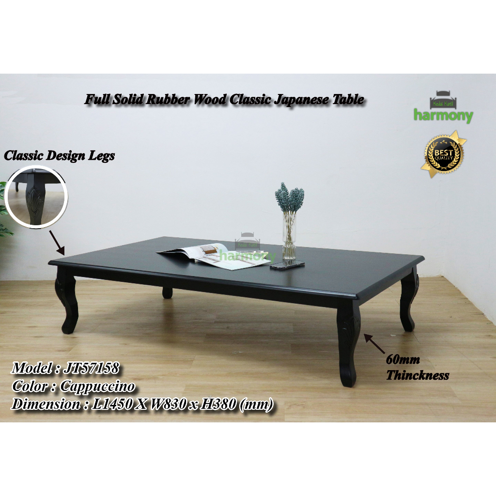 Harmony Kayu Solid Meja Jepun / Full Solid Wood Japanese Table / Meja ...