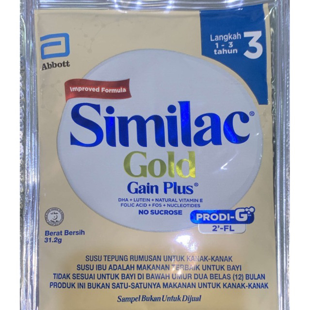 Similac Gain Plus Gold step 3 sachets 31.2g | Shopee Malaysia