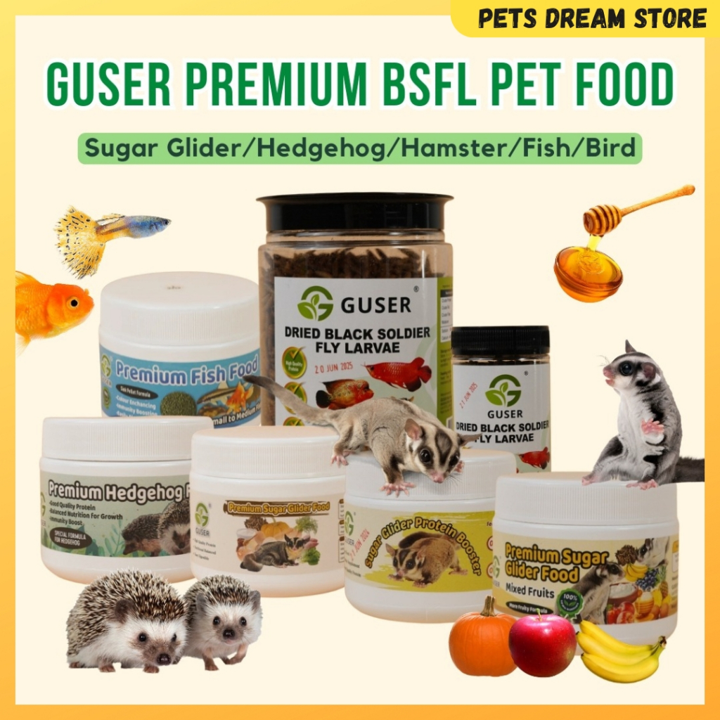 Guser Sugar glider Food BSFL protein booster HPW hedgehog food dried BSFL JY hobbies sugar ...