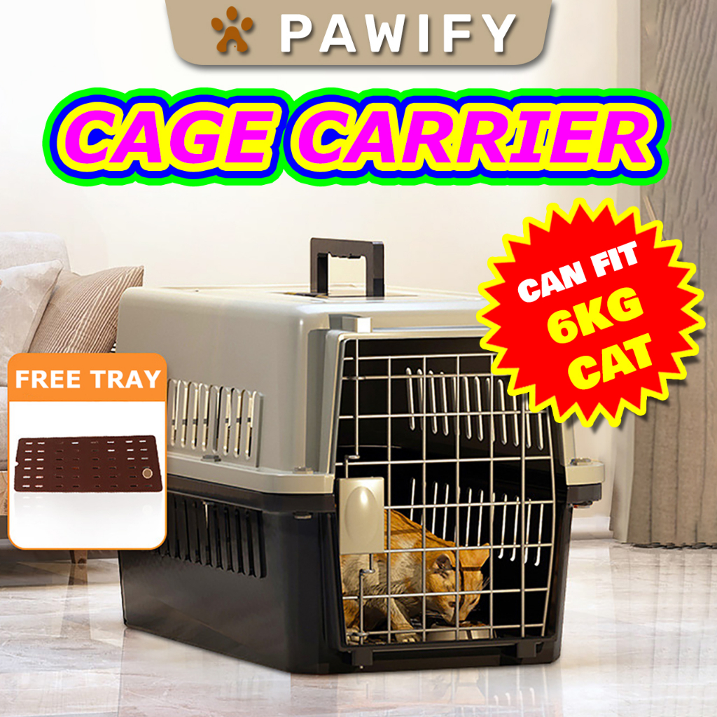 PAWIFY Pet Carrier Cat Carrier Pet Cage Carrier Travel Carrier Transport Box Sangkar Kucing Cat ...