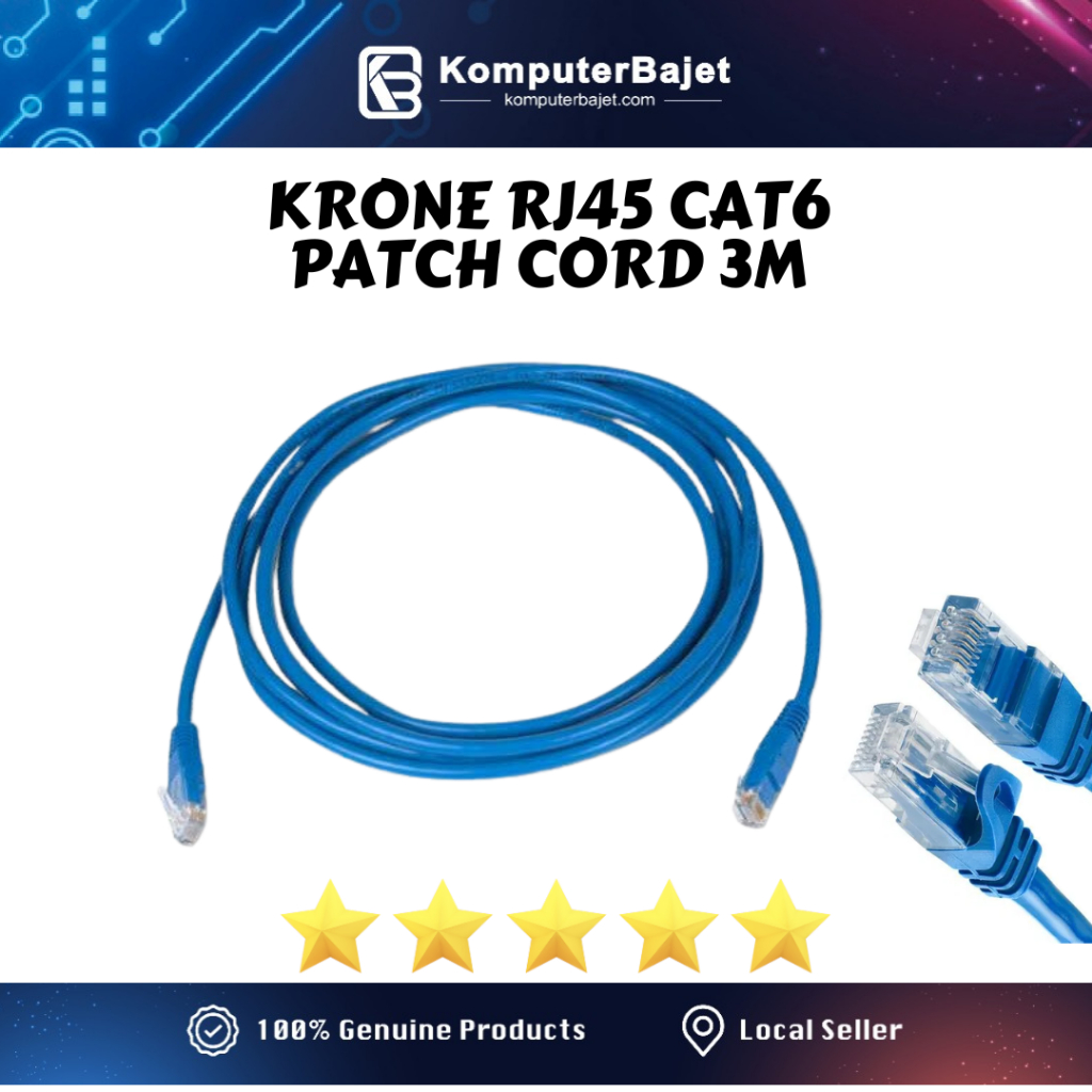 KRONE RJ45 CAT6 UTP PATCH CORD 3M ( 2 PIECES ) | Shopee Malaysia
