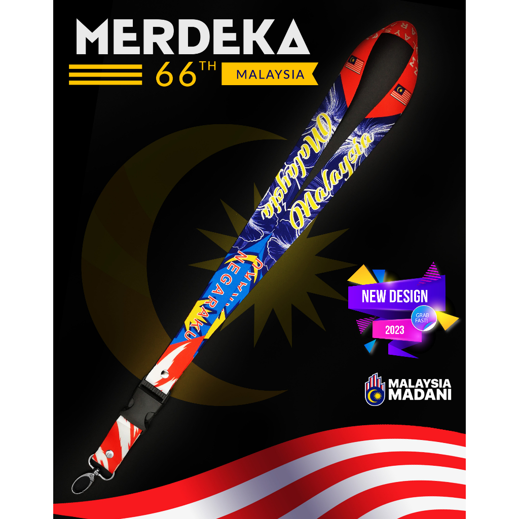 Lanyard Merdeka 66th 2023 Malaysia | Shopee Malaysia