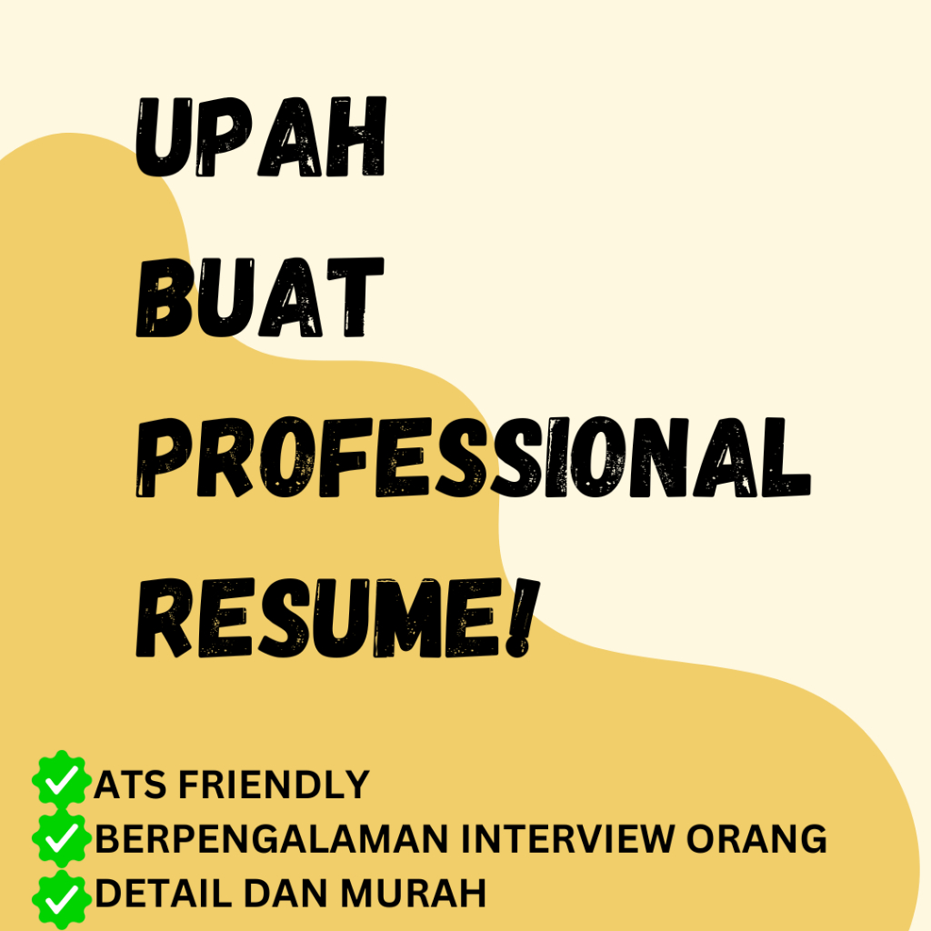 UPAH RESUME PROFESIONAL, DETAIL SERVICE | Shopee Malaysia