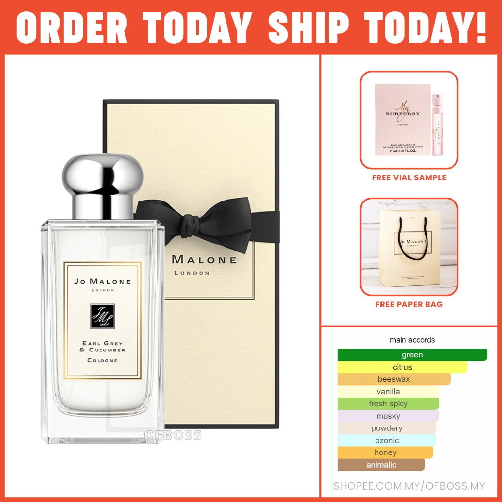 Jo Malone Earl Grey & Cucumber 100 ml Eau De Cologne EDC For Unisex ...