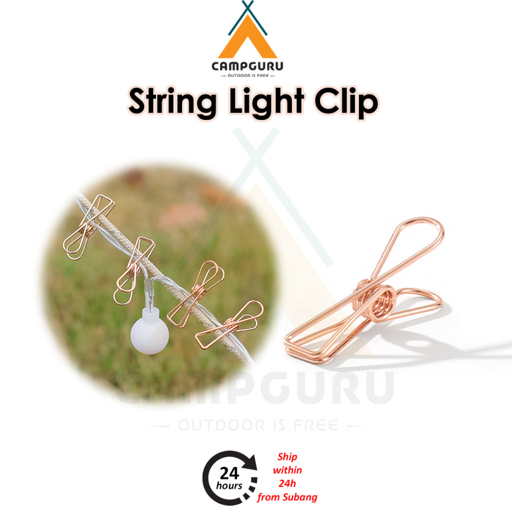 CAMPGURU String Light Clip for Tent Tarp Flysheet Rose Gold Camping ...