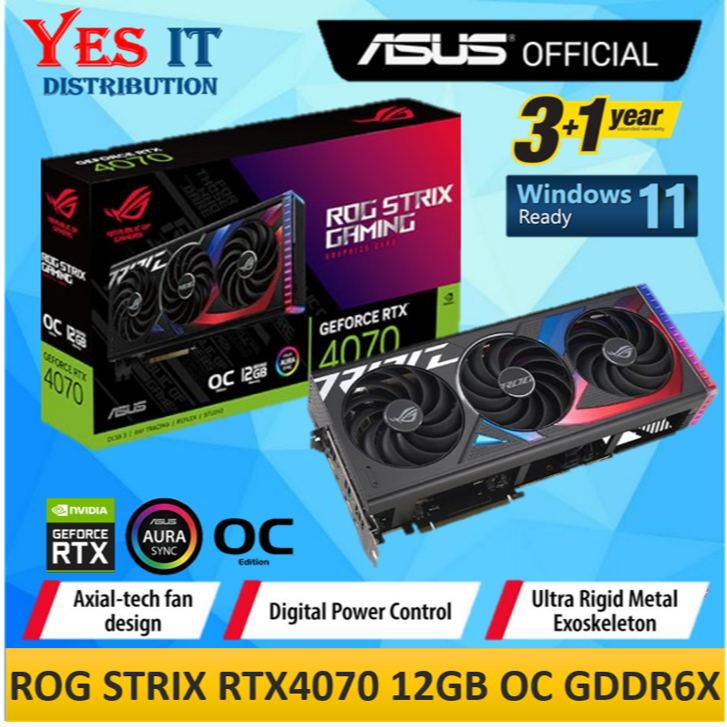 ASUS ROG Strix GeForce RTX 4070 12GB GDDR6X OC Edition (ROG-STRIX ...