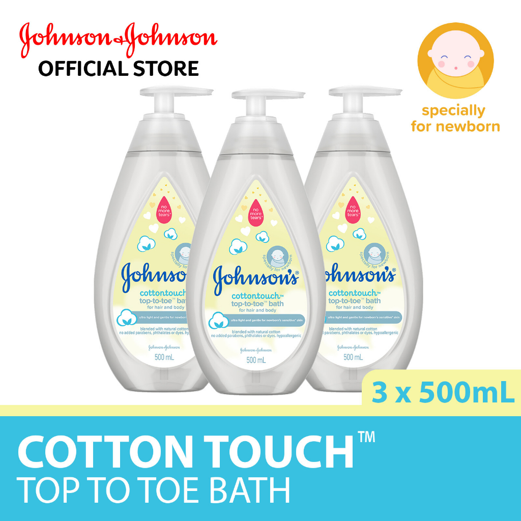 Johnson's Baby Cotton Touch Top-To-Toe Bath (500ml) x 3 | Shopee Malaysia