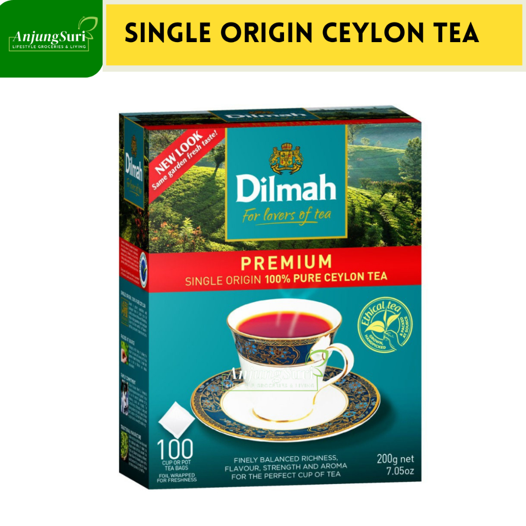 Dilmah Premium Ceylon Tea 100 Tea Bags Teh Ceylon Grey Tea English ...