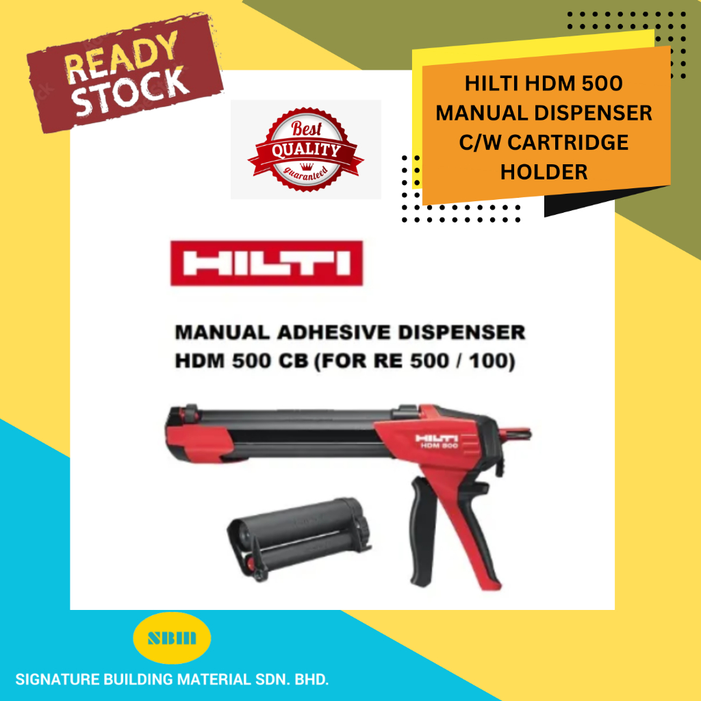 HILTI HDM500 MANUAL ADHESIVE CHEMICAL DISPENSER C/W 1PC CARTRIDGE ...