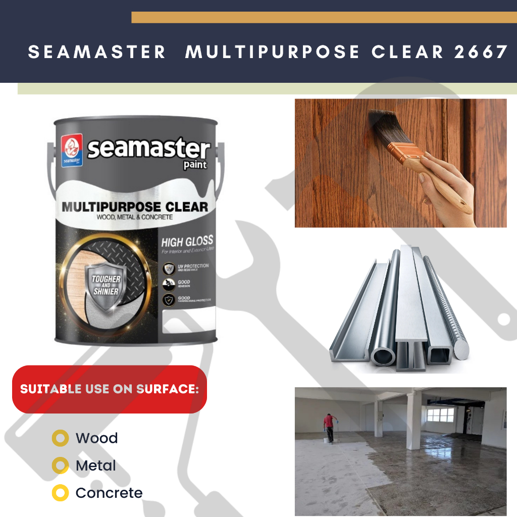 Seamaster Multipurpose Clear High Gloss Finish 2667 | Varnish | Clear Coat| Acrylic Clear | Wood ...