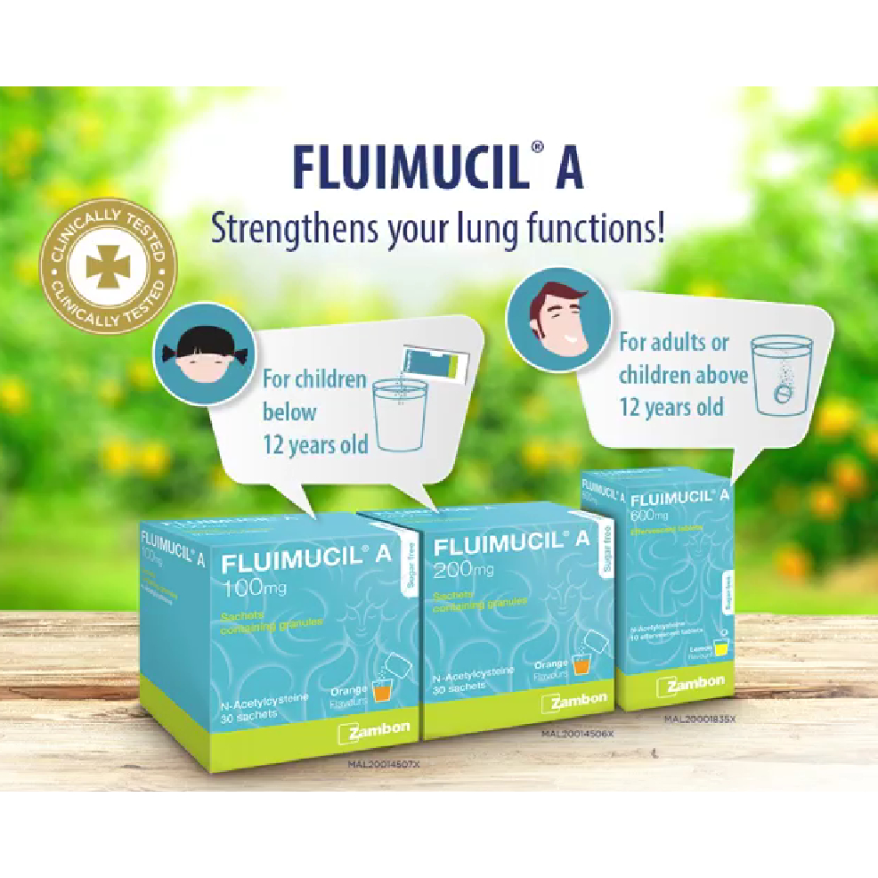FLUIMUCIL 100MG/200MG GRANULES/600MG EFFERVESCENT TABLETS 10S ...