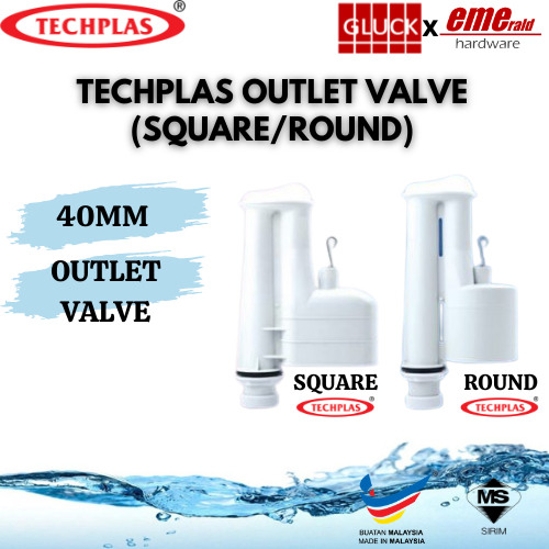 TECHPLAS SIPHON OUTLET VALVE FOR UNTUK TOILET TANDAS LOW LEVEL 1015 ...