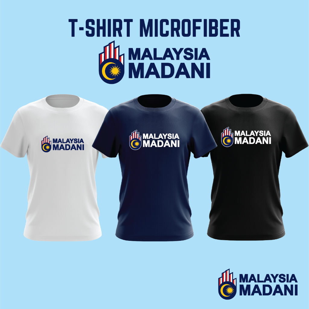 T-shirt Malaysia Madani Microfiber | Shopee Malaysia