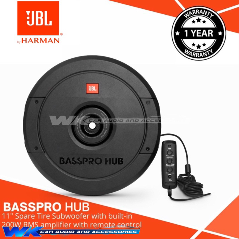 JBL BASSPRO HUB 11” HIGH QUALITY SPARE TYRE SUBWOOFER WITH BUILT IN ...