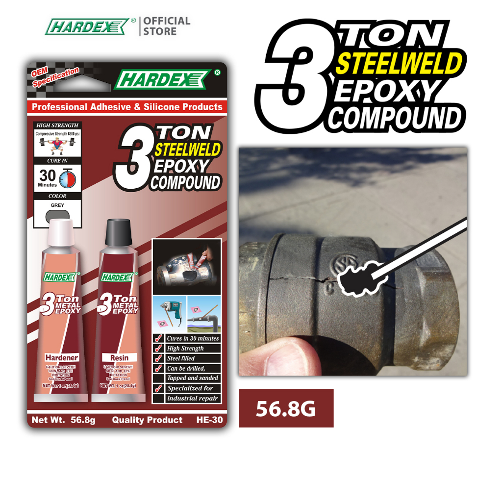 HARDEX 3 Ton Steelweld Epoxy Compound (20g/56.8g) HE-32/HE-30 | Shopee ...