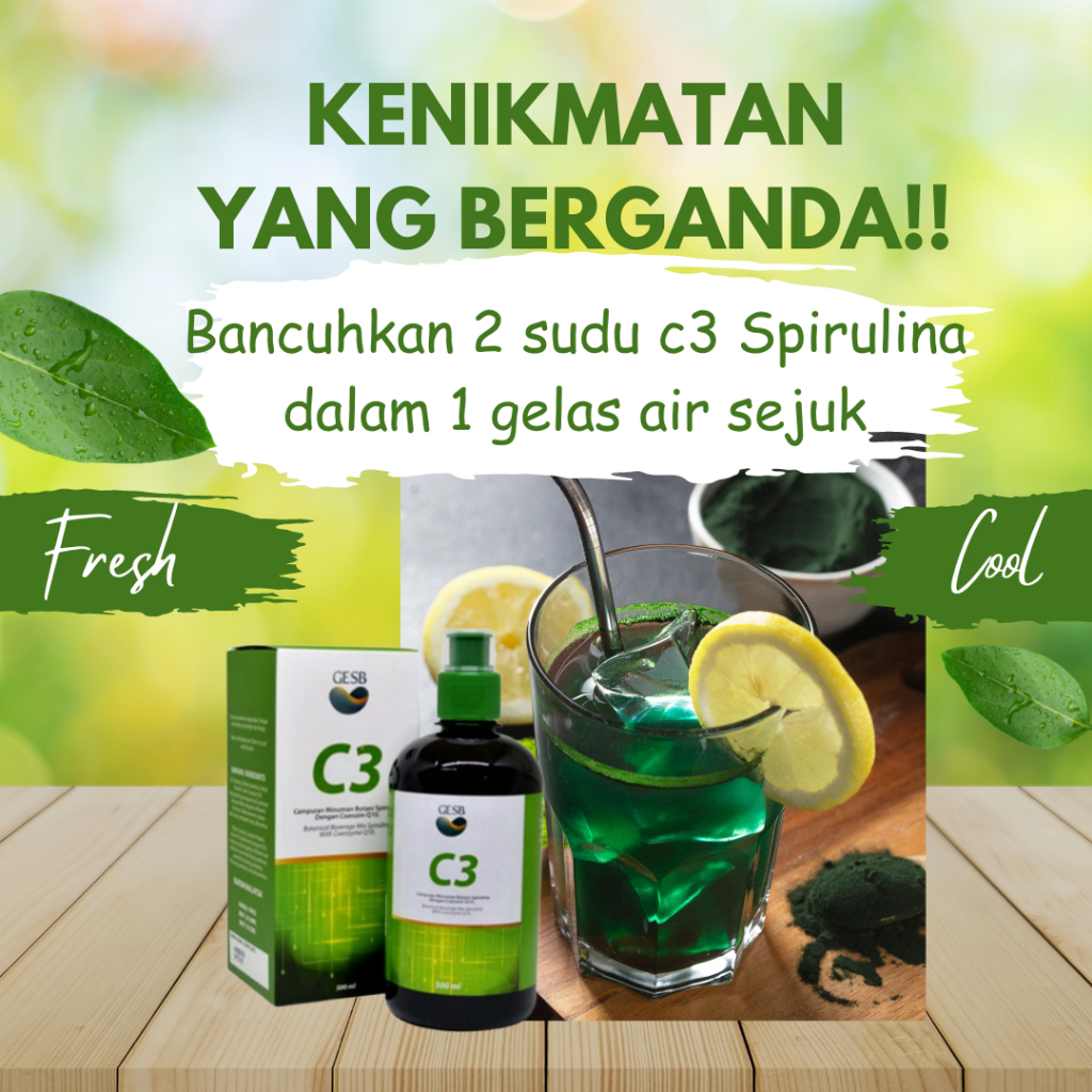 C3 Spirulina 3-IN-1 Energy and Immunity Booster with Vitamin C and ...