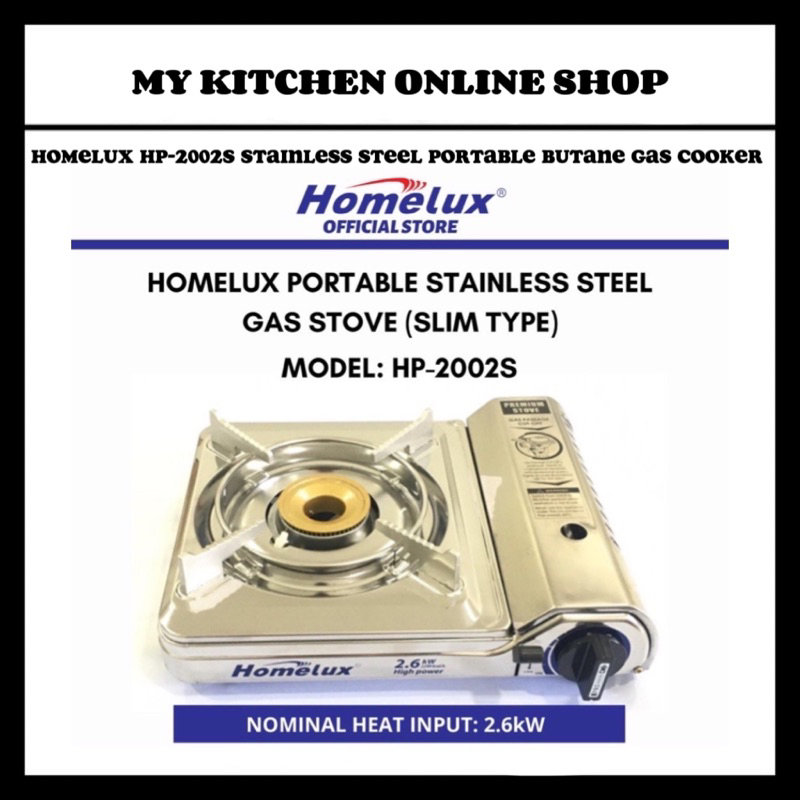HOMELUX HP-2002S STAINLESS STEEL PORTABLE BUTANE GAS COOKER STOVE DAPUR ...