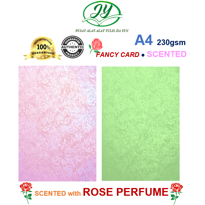 A4 Scented Rose Perfume Pattern Fancy Card / Kertas Folio Binding ...