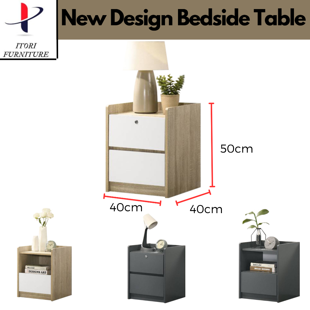 ITORI Side Table, Bedside Table in Natural Color or Grey Color | Shopee ...