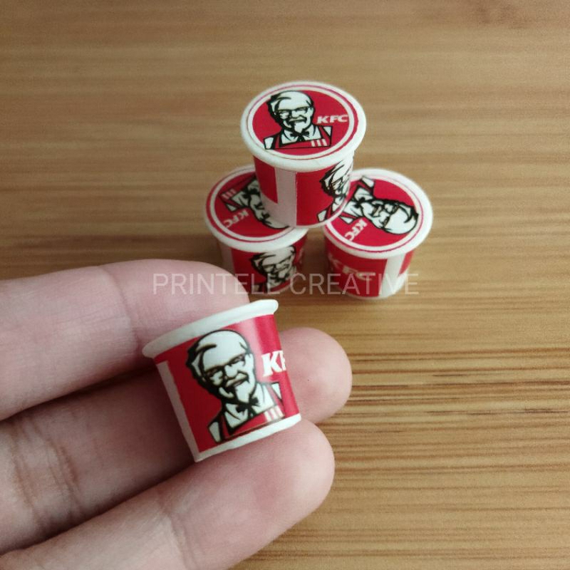 Toy Miniature KFC Bucket 1:12 / Miniature Dollhouse KFC bucket 1:12 ...