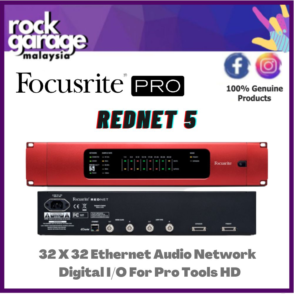 Focusrite Rednet 5 32 X 32 Ethernet Audio Network Digital I/O For Pro Tools HD | Shopee Malaysia