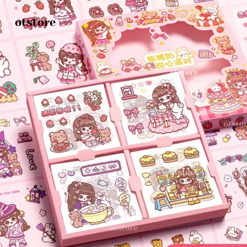 100 Sheets Handbook Stickers Decorative Cute Transparent Waterproof ...