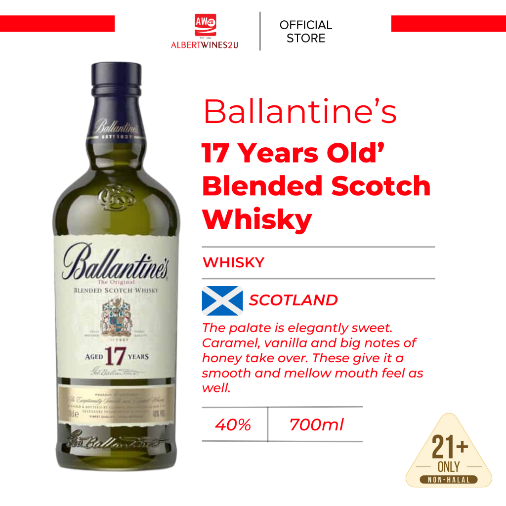 Ballantine's '17 Years Old' Blended Scotch Whisky 威士忌 | Shopee Malaysia