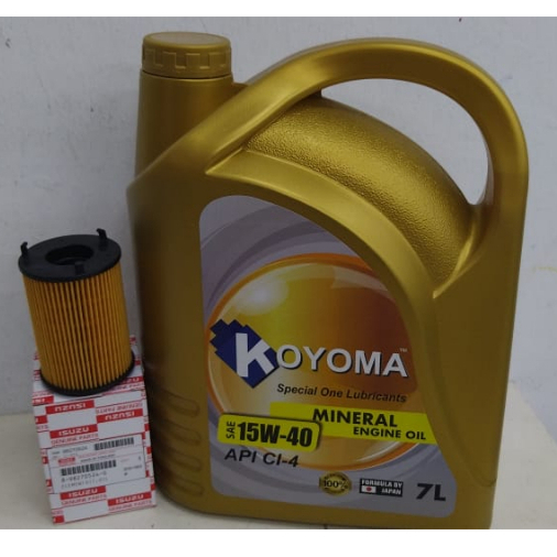 ISUZU D-MAX 1.9 BLUE POWER OIL FILTER + AIR FILTER + KOYOMA 15W40 CI-4 ...