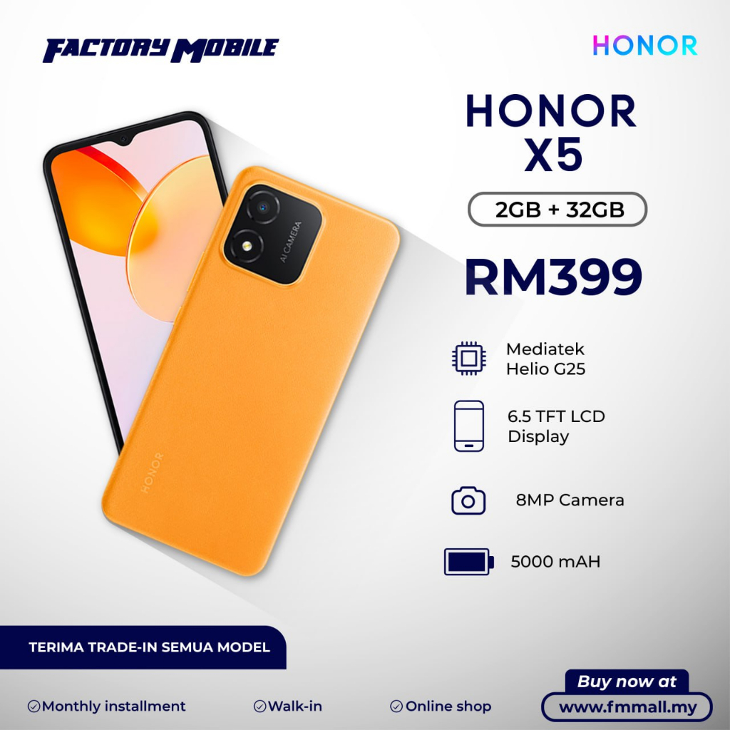 HONOR X5 NEW 2GB + 32GB ROM | 1 YEAR WARRANTY | Shopee Malaysia