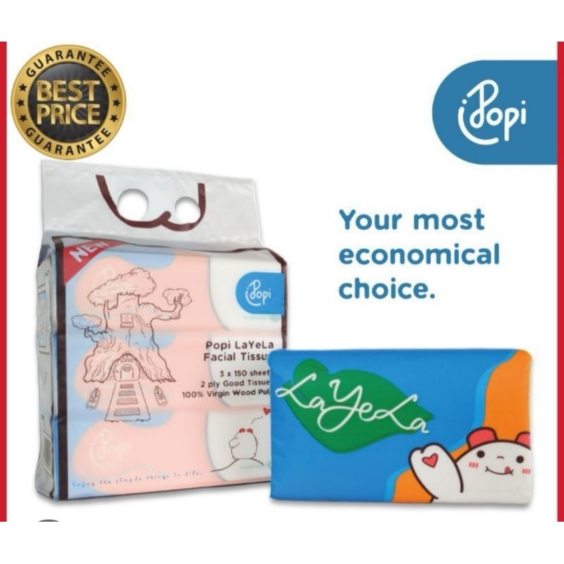 Popi Tisu, Facial Tissue 3x150sheets, Tisu Jimat | Shopee Malaysia