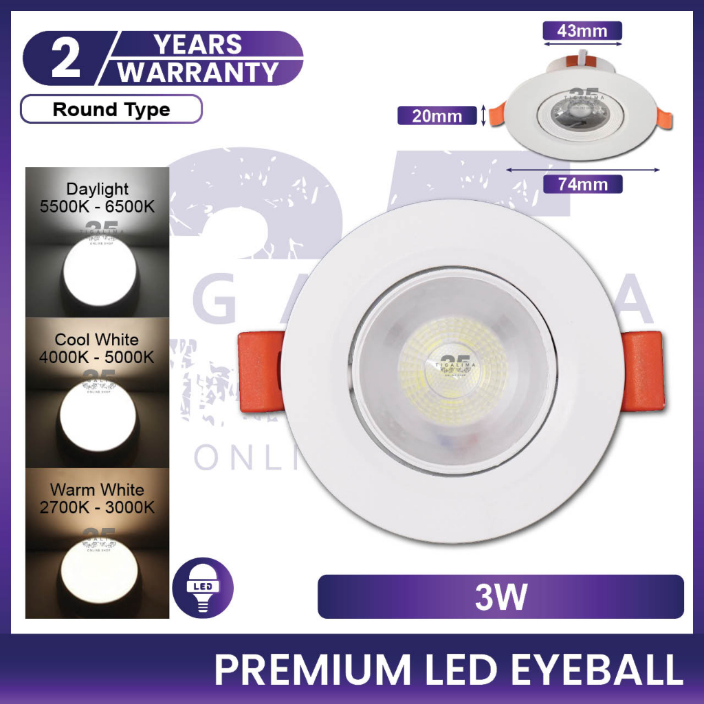 LED Eyeball 3W 5W 7W 10W Round / Square LED Recessed Eyeball Spotlight ...