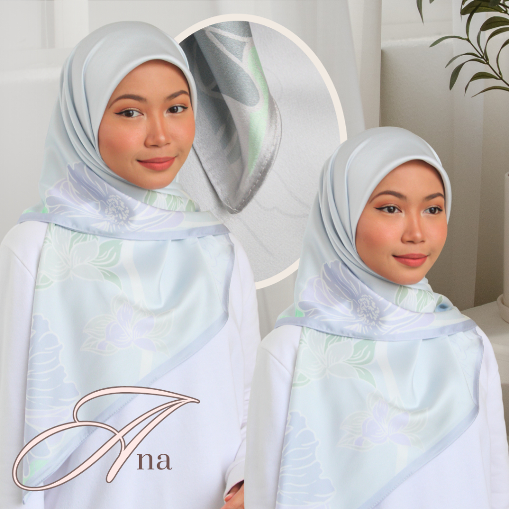 Zephia Tudung bawal corak satin bubble bawal bubble satin premium ...