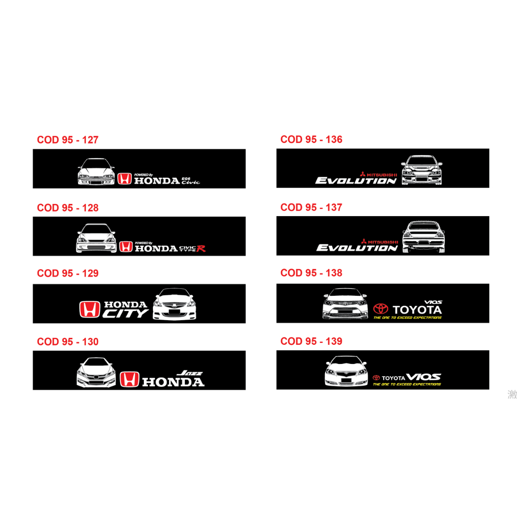 Front Windscreen Windshield Window Sticker HONDA JAZZ CIVIC CITY TOYOTA ...