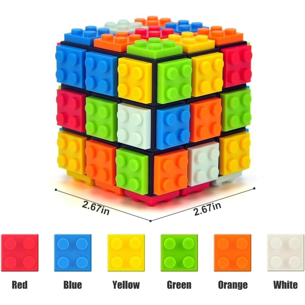 ALV Build-on Brick Magic Cube 2 in 1 Brain Bricks and Teaser Puzzle ...