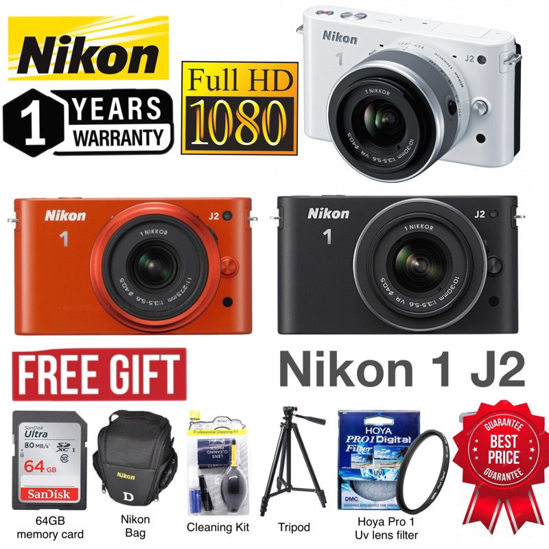 (NEW)Nikon 1 J2 11-27.5mm kit lens full combo set Mirrorless camera original (1 years warranty ...