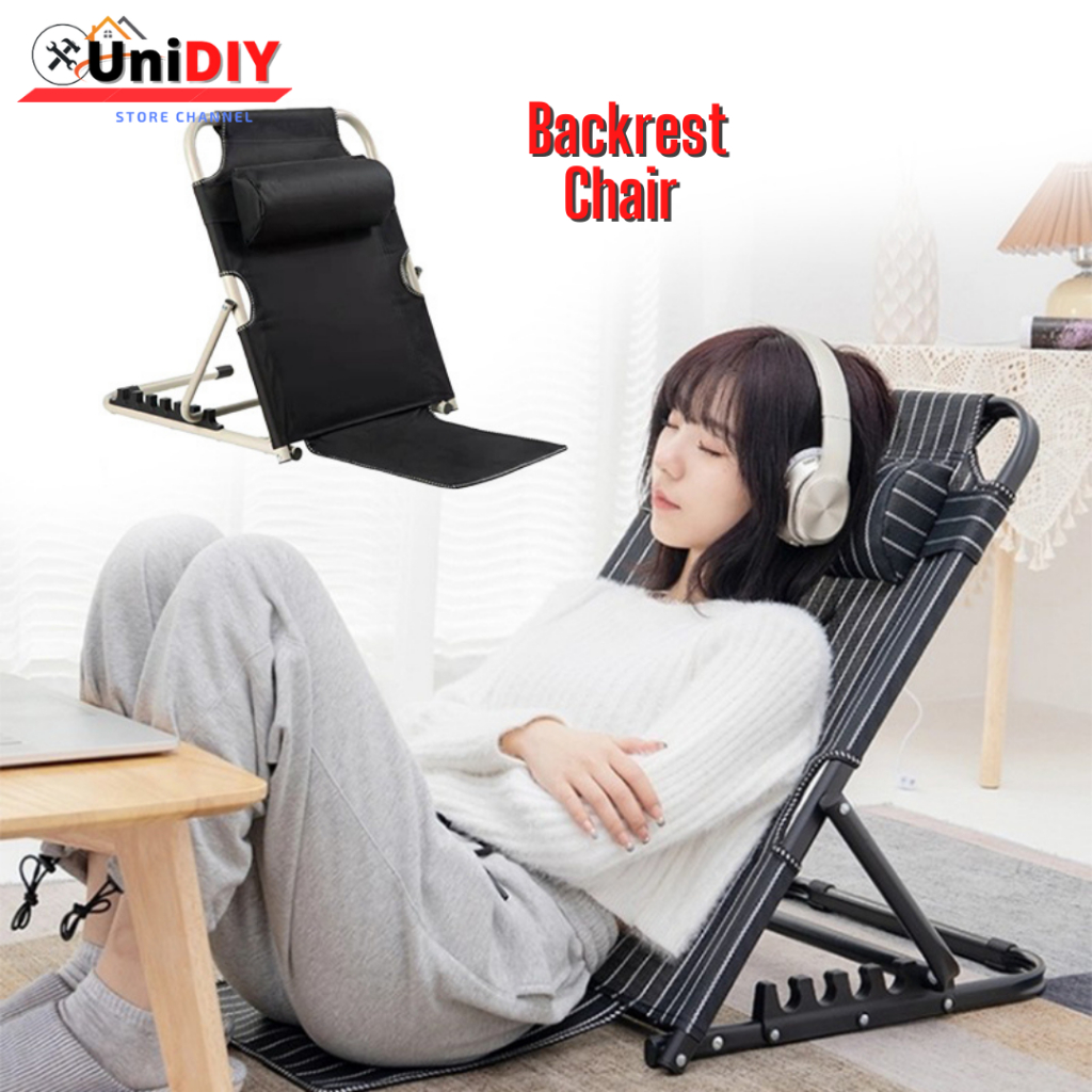 Floor Chair Backrest Lazy Chair Adjustable Angle Foldable Back Support ...