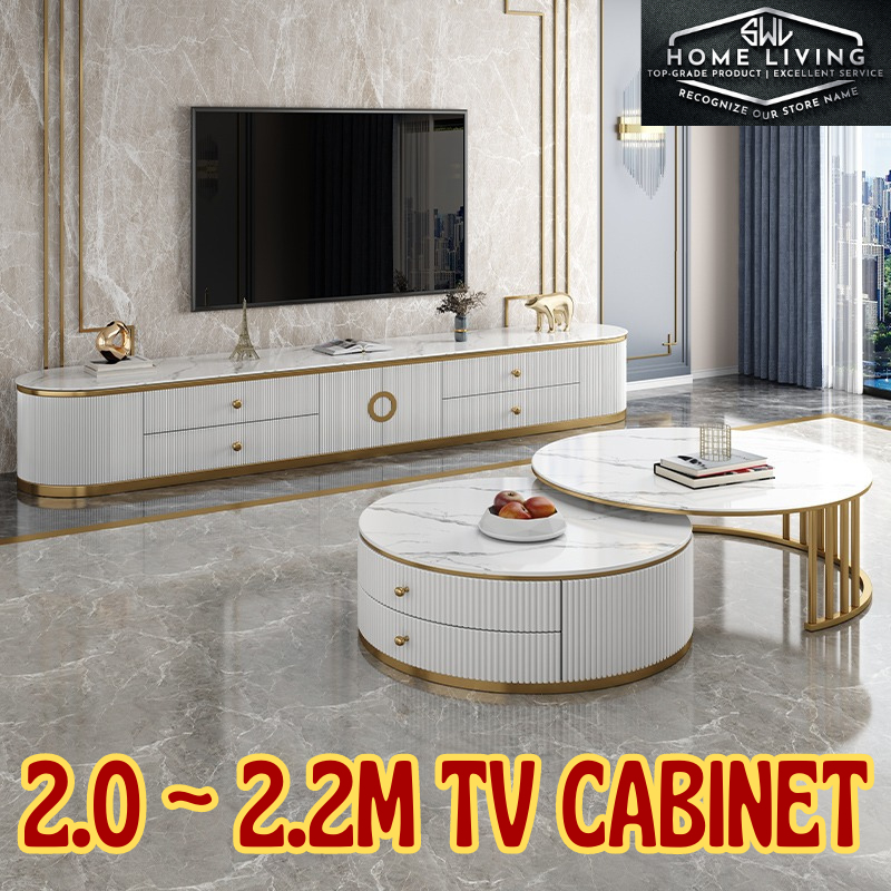 Modern TV Cabinet Coffee Table Set Luxury TV Cabinet Living Room ...