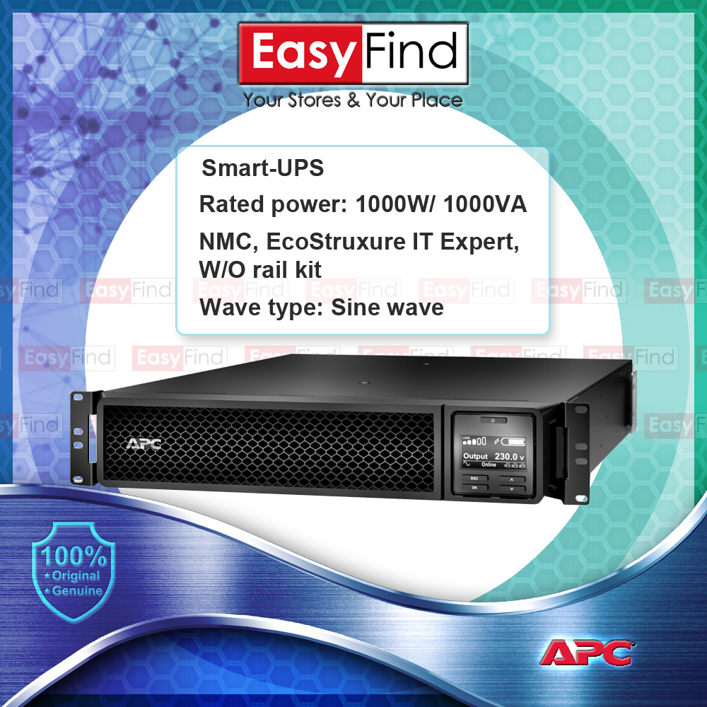 APC SRT1000XLI-NCITE Smart-UPS On-Line, 1000VA/1000W, Tower, 230V,NMC ...