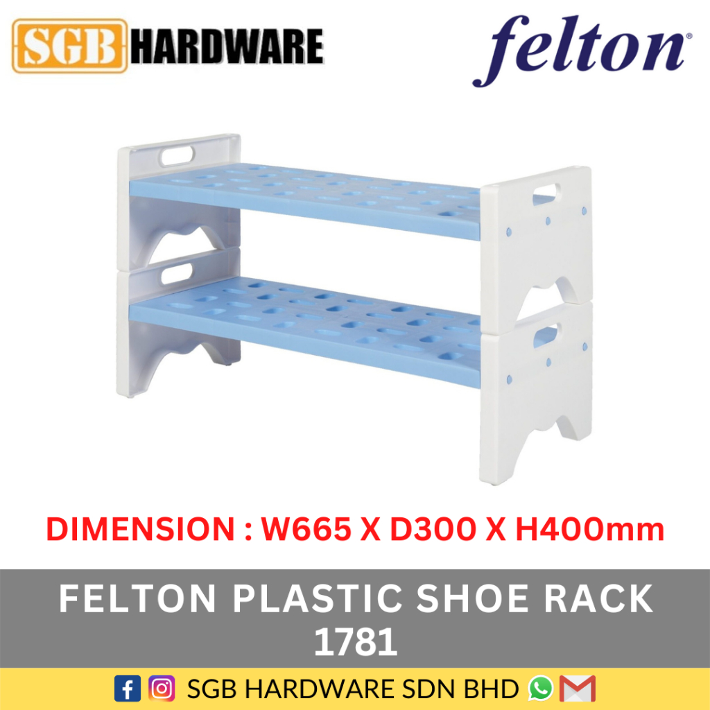 FELTON PLASTIC SHOE RACK - 2 LAYER NW - RANDOM COLOUR UP | Shopee Malaysia