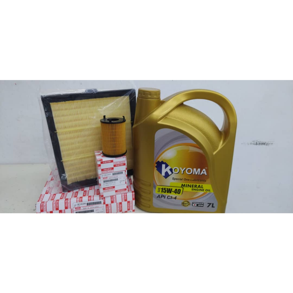 ISUZU D-MAX RT50 OIL FILTER + AIR FILTER + KOYOMA 15W40 CI-4 7LITER ...