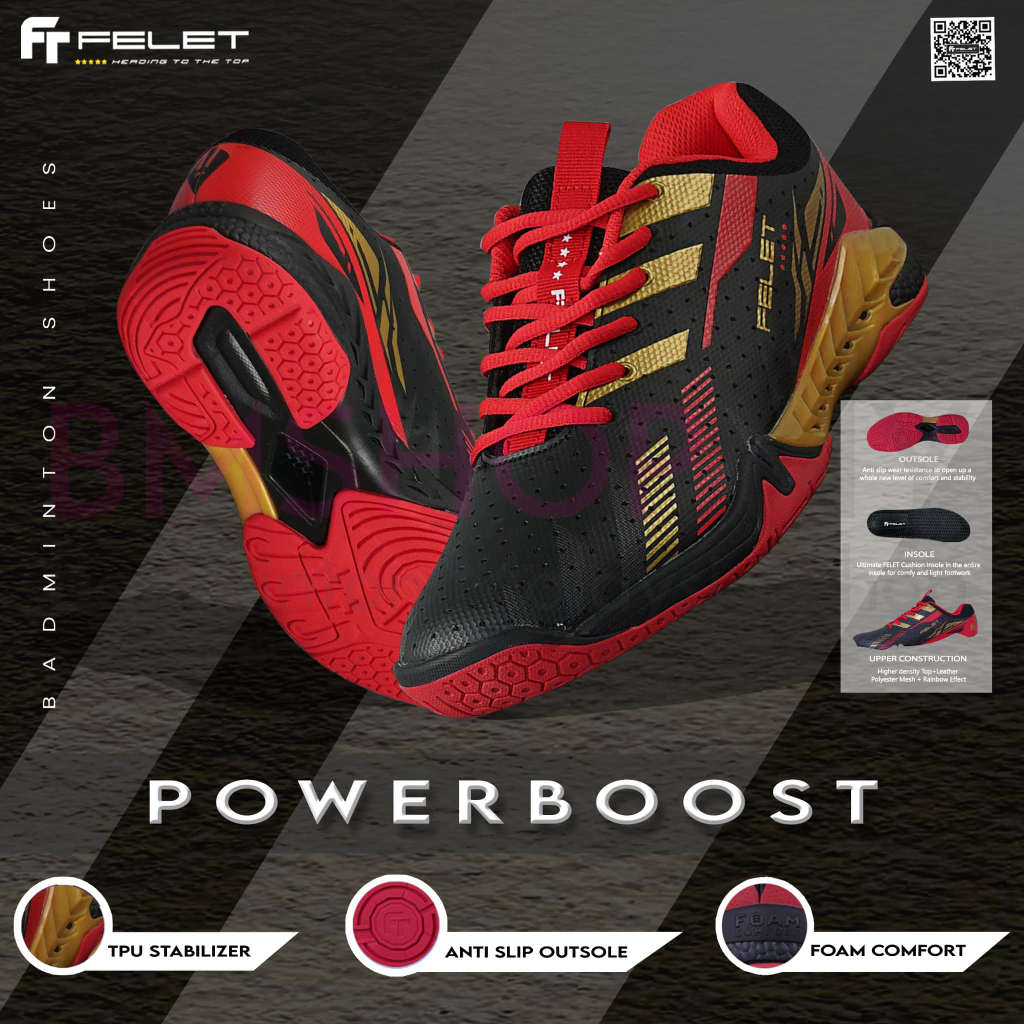 FELET Badminton Shoes Power Boost Series (6 COLORS) | Shopee Malaysia
