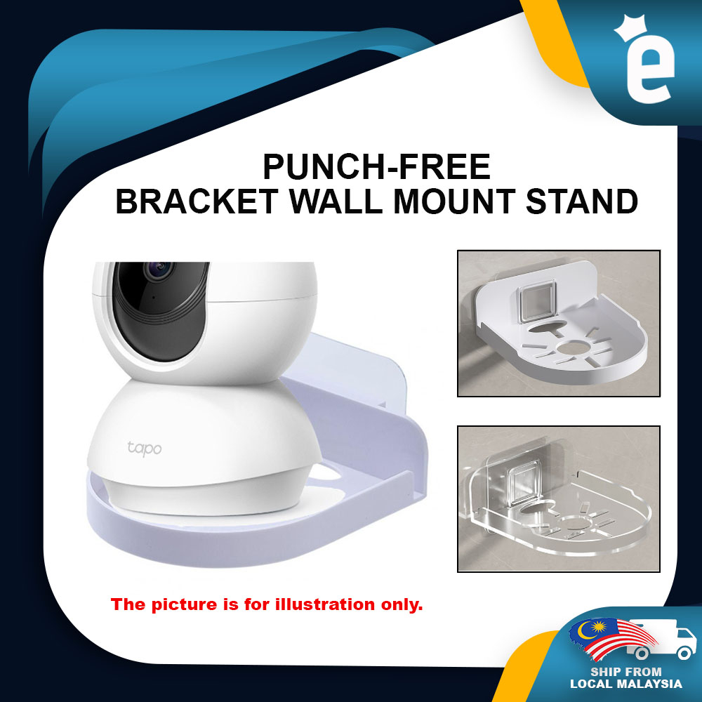 Punch-free Bracket Wall Mount Stand Home Monitoring Shelf Acrylic ...