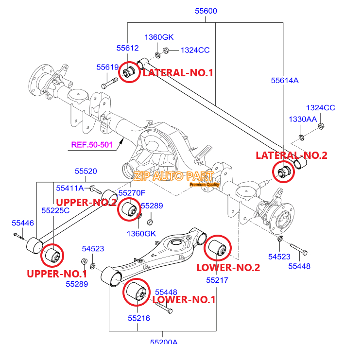 (HEAVY DUTY) HYUNDAI GRAND STAREX H1 REAR UPPER LOWER LATERAL ARM BUSH ...